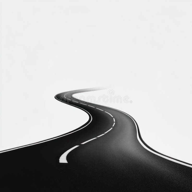 Abstract Curving Road on a White Background Stock Illustration ...