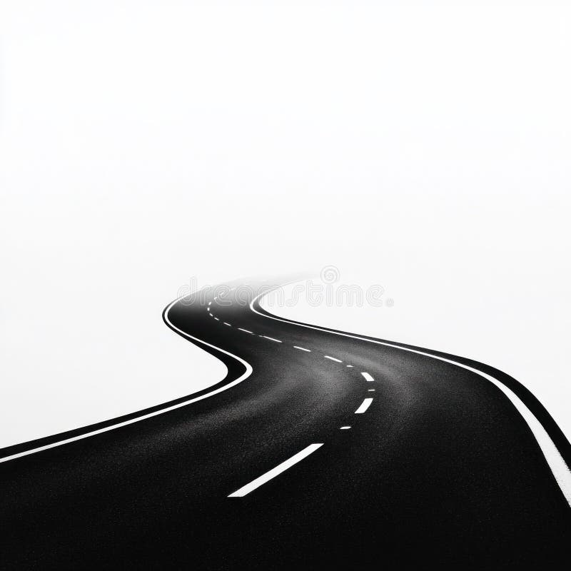 Abstract Curving Road on a White Background Stock Illustration ...