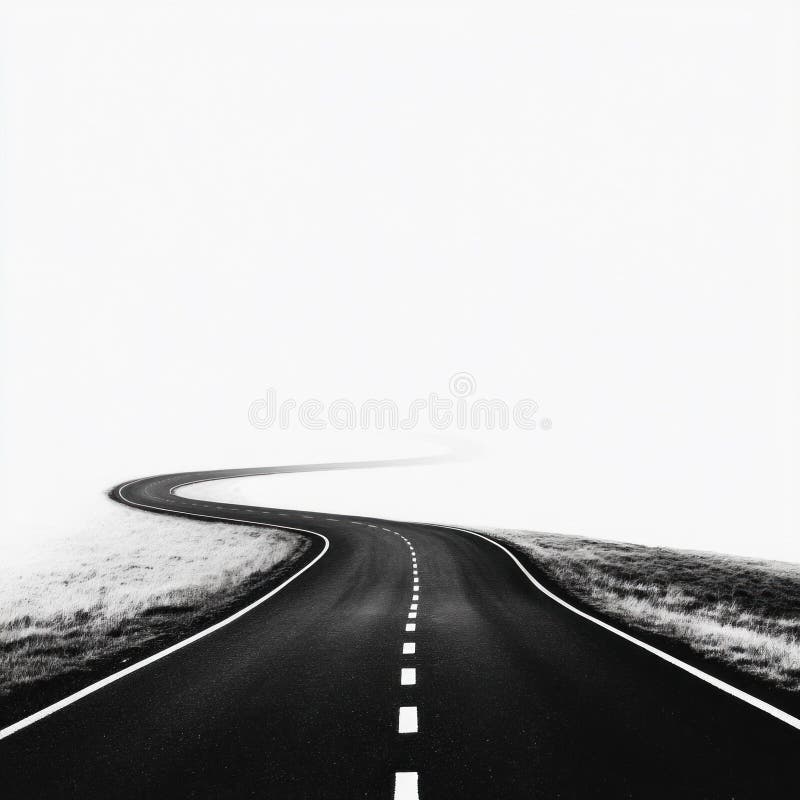 Abstract Curving Road on a White Background Stock Illustration ...