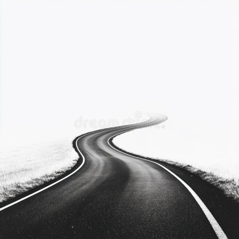 Abstract Curving Road on a White Background Stock Illustration ...