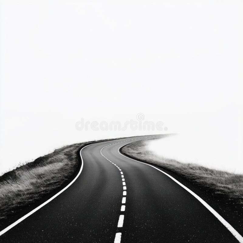 Abstract Curving Road on a White Background Stock Illustration ...