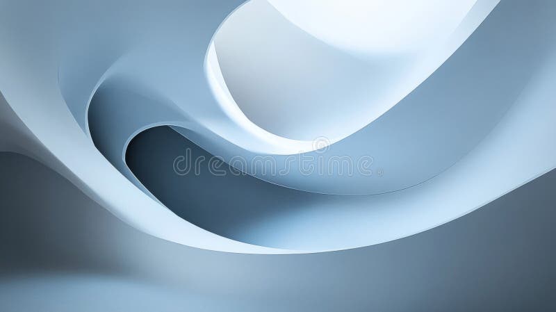 Abstract Curving Shapes in Blue Tones Stock Illustration - Illustration ...