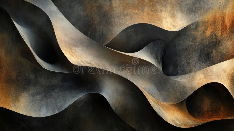 Abstract Curving Shapes with Rustic Texture Stock Illustration ...