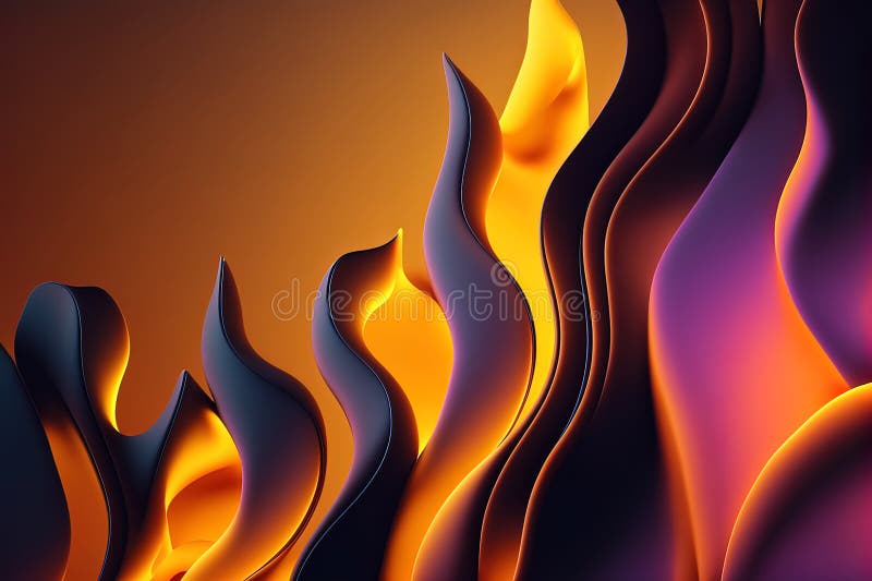Abstract Curvy Design Wallpaper. Waves and Energy Flow Stock ...