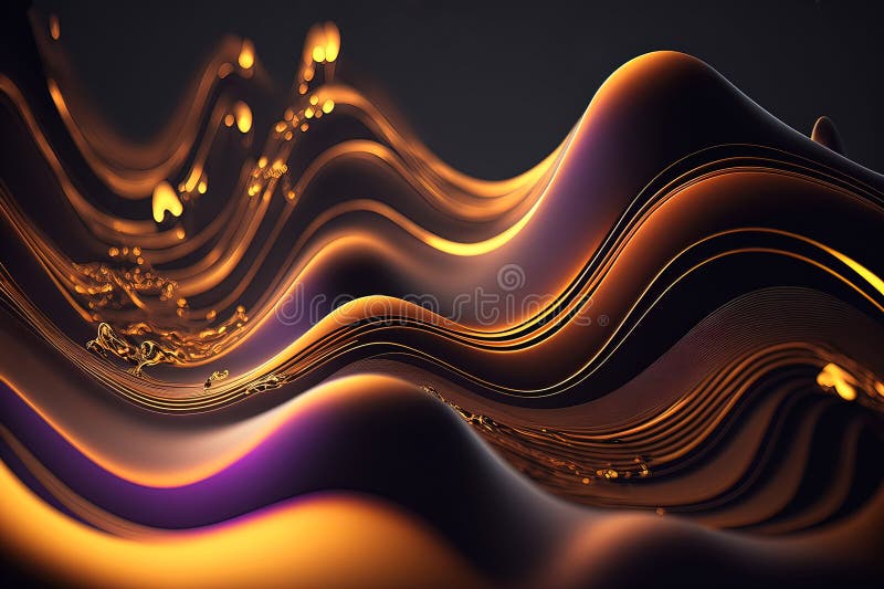 Abstract Curvy Design Wallpaper. Waves and Energy Flow Stock ...