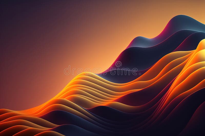 Abstract Curvy Design Wallpaper. Waves and Energy Flow Stock ...