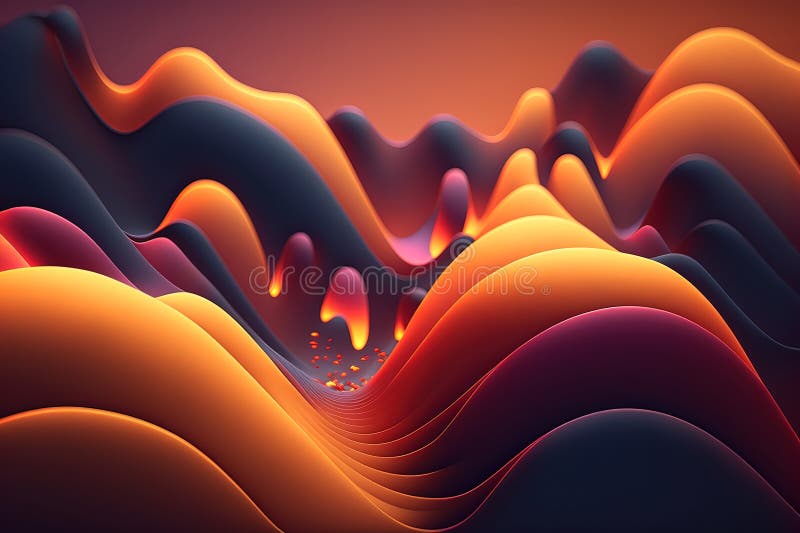 Abstract Curvy Design Wallpaper. Waves and Energy Flow Stock ...