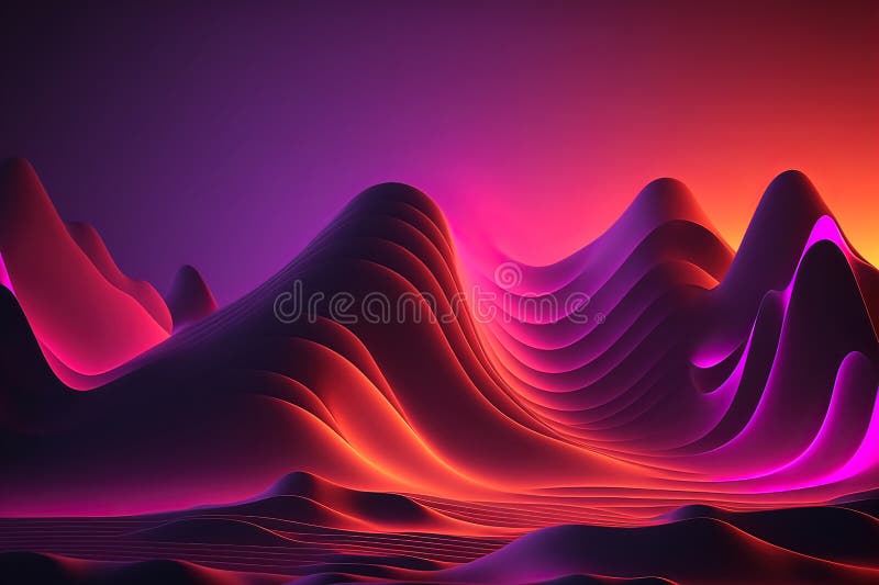 Abstract Curvy Design Wallpaper. Waves and Energy Flow Stock ...