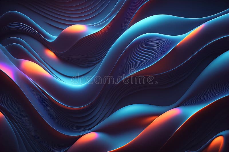 Abstract Curvy Design Wallpaper. Waves and Energy Flow Stock ...