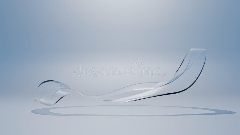 Abstract Curvy Wavy Glass Object. for Cosmetic or Elegance Product ...