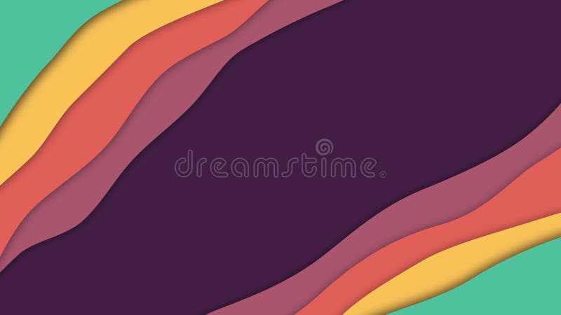 Abstract Cut Out Background Animation, Multicoloured Layered Frame with ...