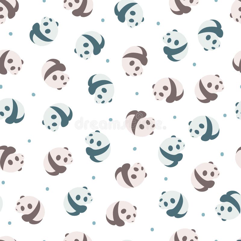 Abstract Cute Panda Curl Up Like Ball Vector Art Pattern Stock Vector ...