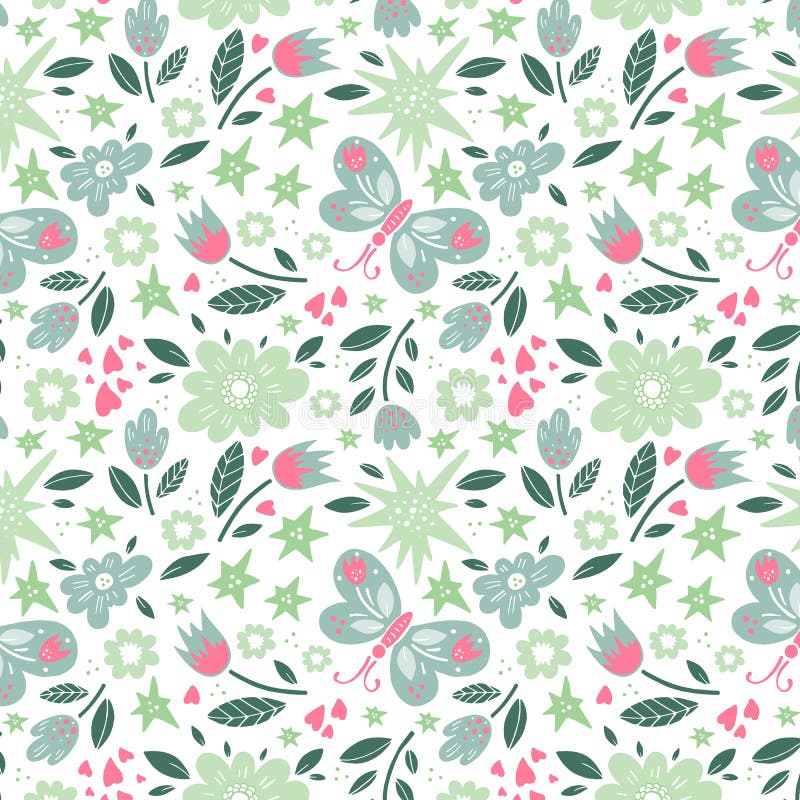 Abstract Cute Simple Pattern Light Pink Rough Flower and Leaf Nursery ...