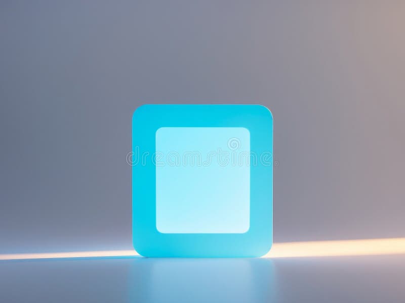Abstract Cyan Frame with Soft Lighting and Rounded Edges, Minimalist ...