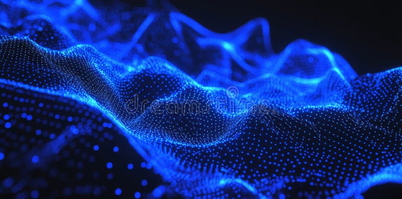 An Abstract Cyan Network Set Against a Dark Blue Background Symbolizes ...