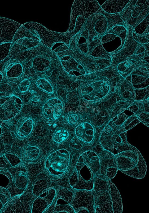 Abstract Cyan Organic Network Background Stock Illustration ...
