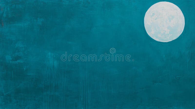 Abstract Cyan Texture with White Moon in Chaotic Style for Artistic ...