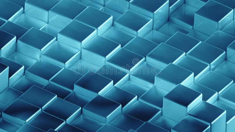 Abstract Metallic Cubes Background Pattern Wall. 3D Projection Mapping ...