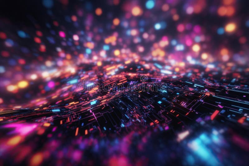 Abstract Cyber Attack Backdrop. Ai Generative Stock Illustration ...