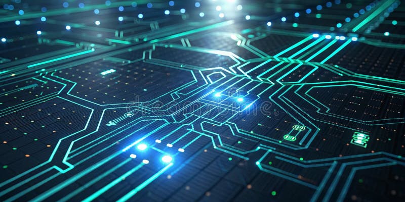 An Abstract Cyber Background Featuring Glowing Neural Networks ...