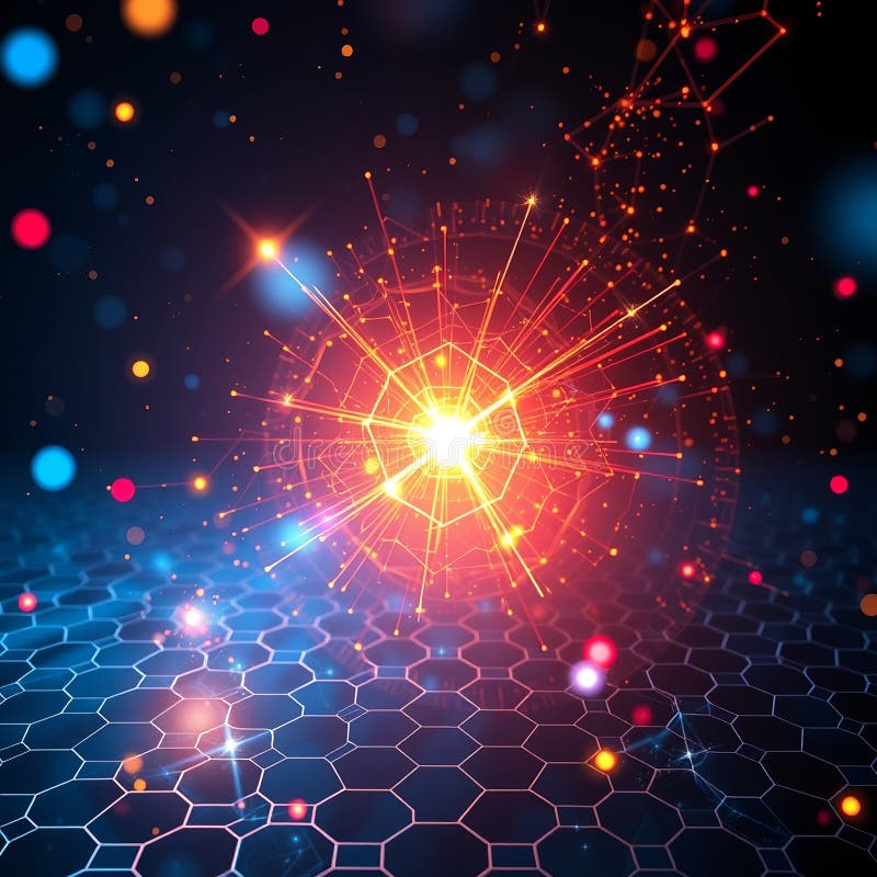 Abstract Cyber Background with Glowing Web Stock Illustration ...