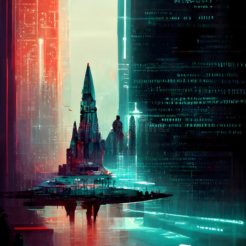 Abstract Cyber Background, Neural Network Generated Art Stock ...