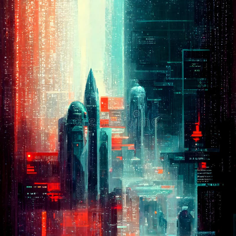 Abstract Cyber Background, Neural Network Generated Art Stock ...