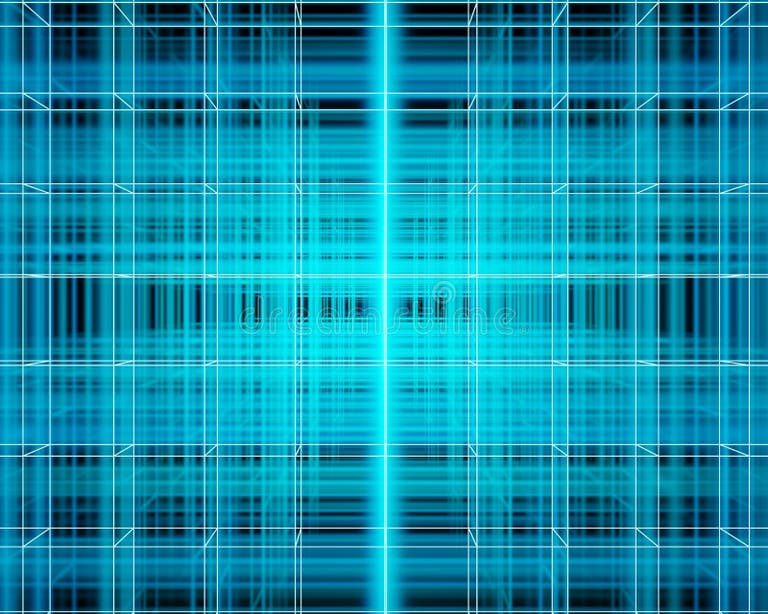 Abstract Cyber Cube Mesh with Glowing Vertices Design. Cyberspace ...