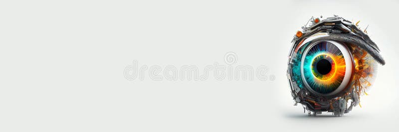 Abstract Cyber Eye Created with Generative Ai Stock Illustration ...