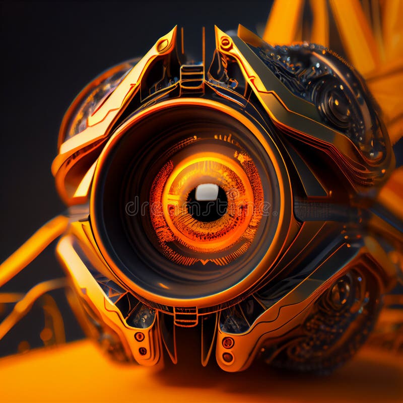 Abstract Cyber Eye Created with Generative Ai Stock Illustration ...