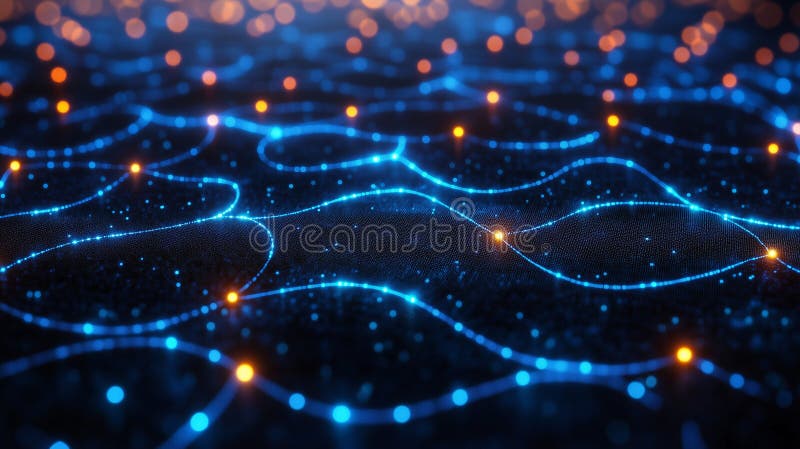 Abstract Cyber Network with Digital Nodes and Data Connections Stock ...