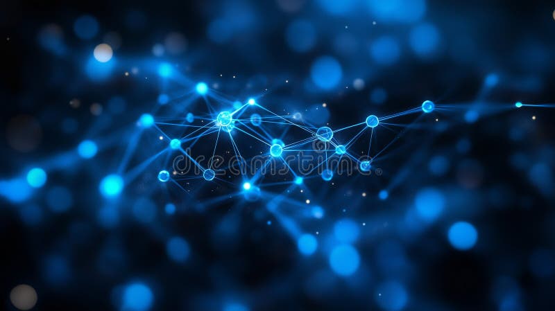 Abstract Cyber Network with Digital Nodes and Data Connections Stock ...