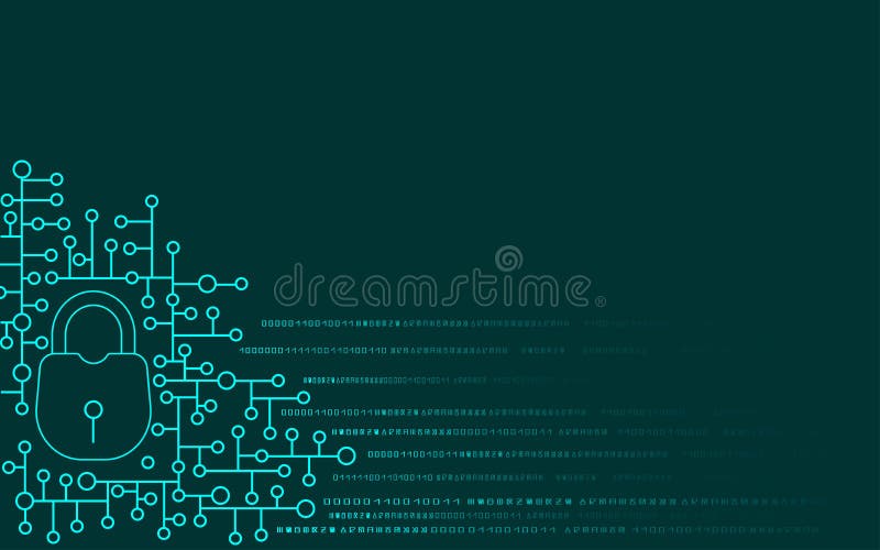 Abstract Cyber Security Background in Digital Reality Stock Vector ...