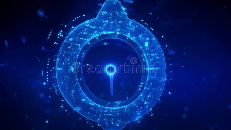 Abstract Cyber Security Shield with Data Particles Video Stock Video ...