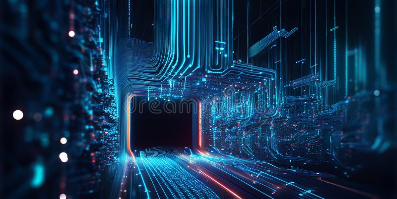 Abstract Cyber Space Background Stock Photo - Image of modern, concept ...