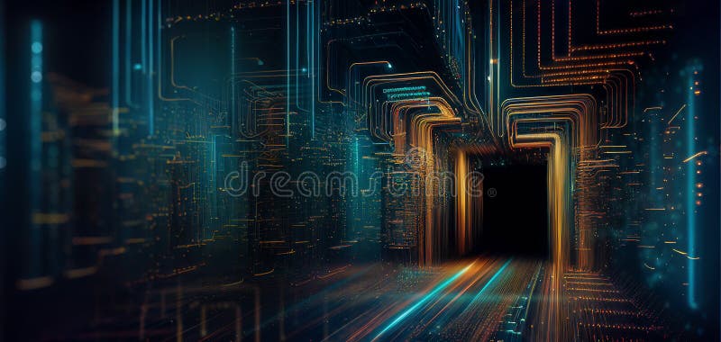Abstract Cyber Space Background Stock Image - Image of information ...