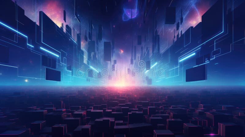 Abstract Cyber Space Background, Abstract Illustration Stock ...