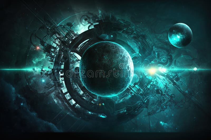 Abstract Cyber Space Background Wallpaper Stock Illustration ...