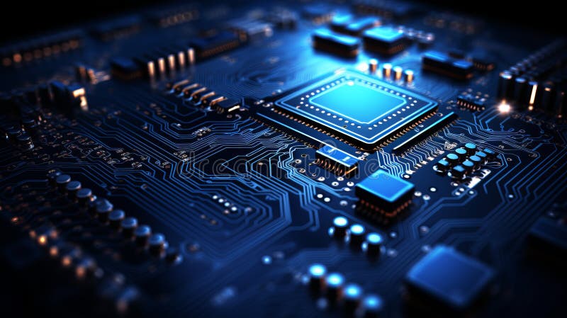 Abstract Cybernetic Circuit Background with Clear Space for Design ...