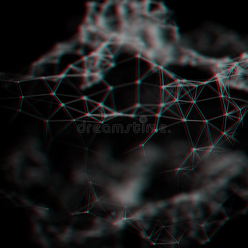 Abstract Cybernetic Particles Background. Plexus Fantasy Technology ...