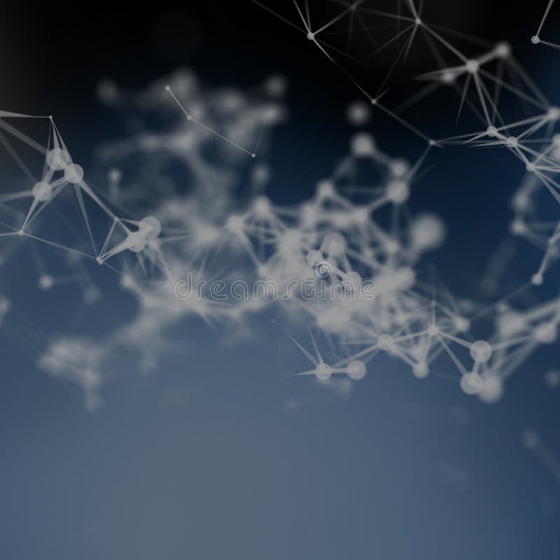 Abstract Cybernetic Particles Background. Plexus Fantasy Technology ...