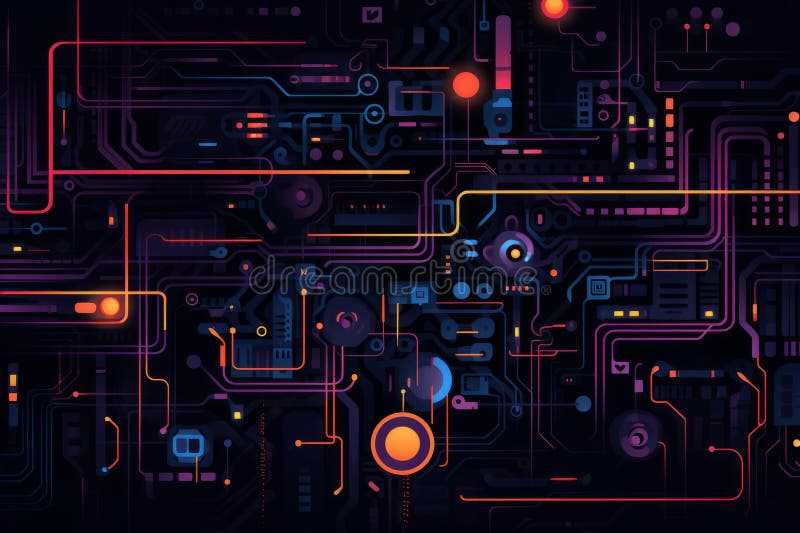 Abstract Cyberpunk Pattern with a Futuristic and High Tech Appeal Stock ...