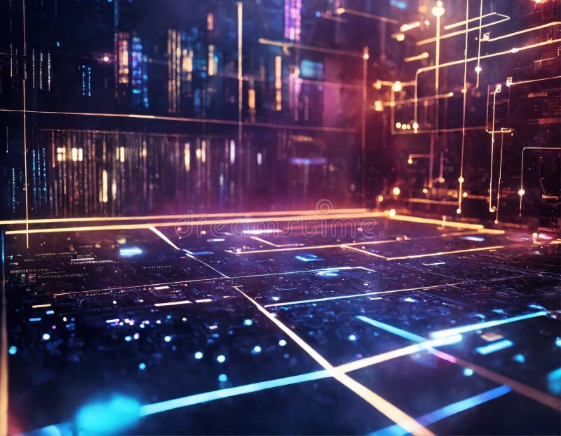 Abstract Cyberpunk Science Technology Internet Industry Background ...