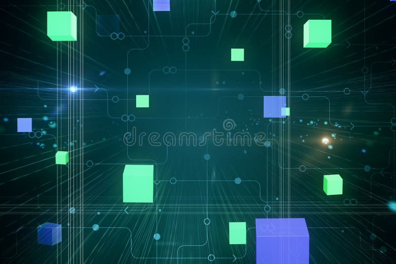 Abstract Cyberspace Backdrop Stock Illustration - Illustration of ...