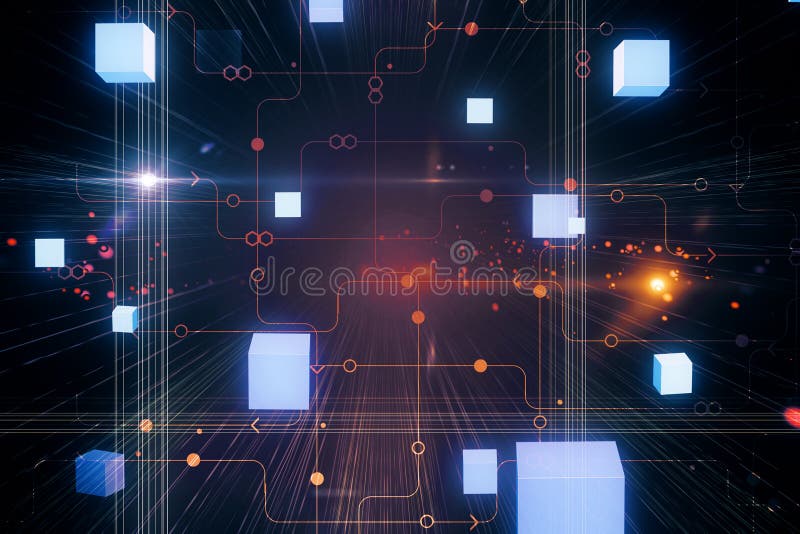 Abstract Cyberspace Background Stock Illustration - Illustration of ...