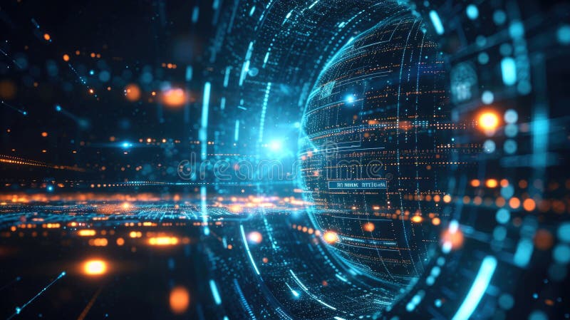 Abstract Cyberspace Background, Data Pattern in Dark Digital Space ...