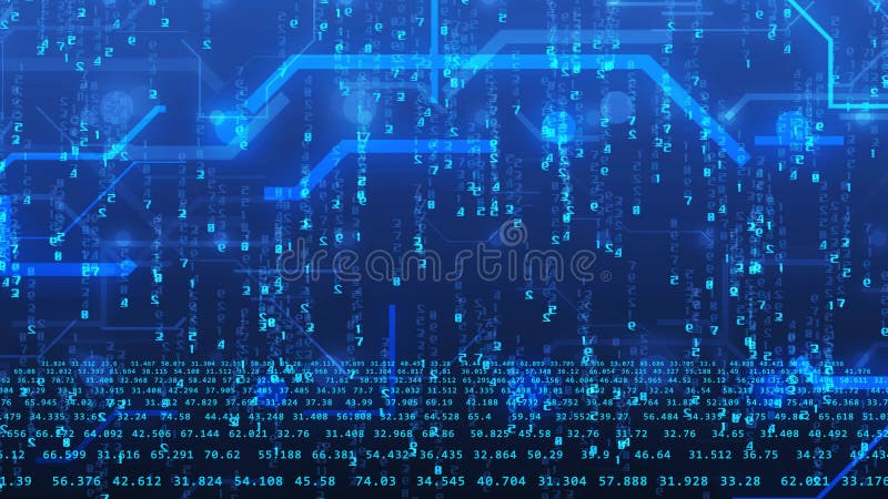 Abstract Cyberspace with Blue Digits and Graphic Lines Stock ...