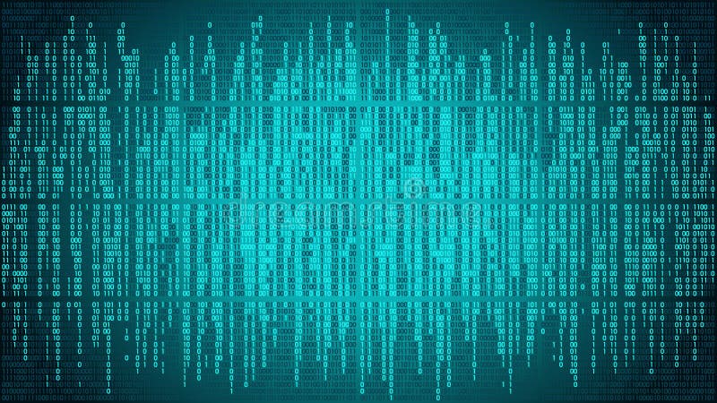 Abstract Cyberspace With Digital Lines Binary Code Matrix Background With Digits Stock Vector