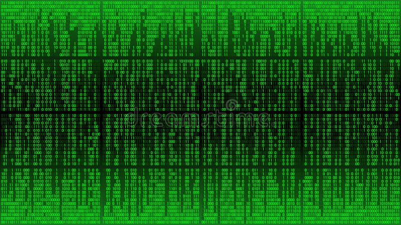 Abstract Cyberspace With Digital Lines Binary Code Matrix Background With Digits Stock Vector