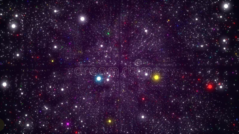 Abstract Cyberspace with Flying Particles in Infinite. Space Futuristic ...